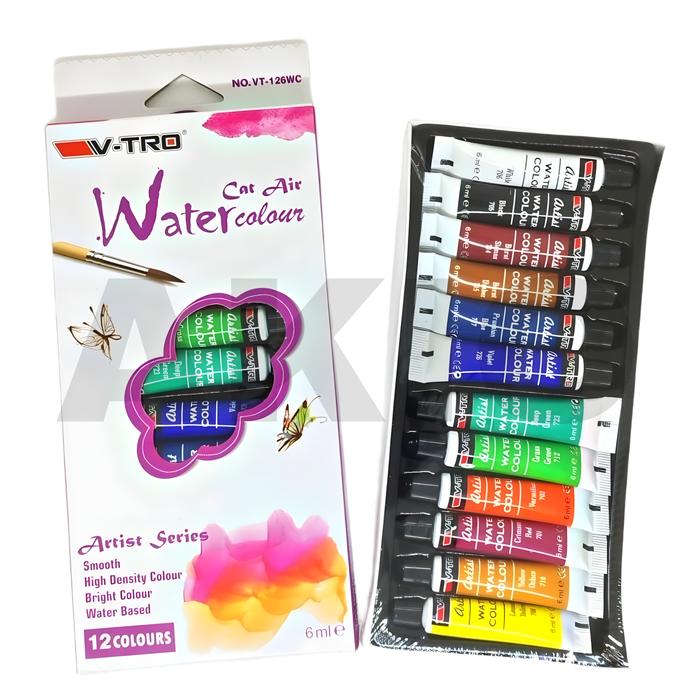 Jual Cat Air Water Colour V-TRO 12 Set Warna Murah Lukis Anak Lengkap ...