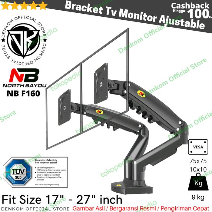 Jual Breket Braket Bracket Monitor komputer Pc Double NB North Bayou ...