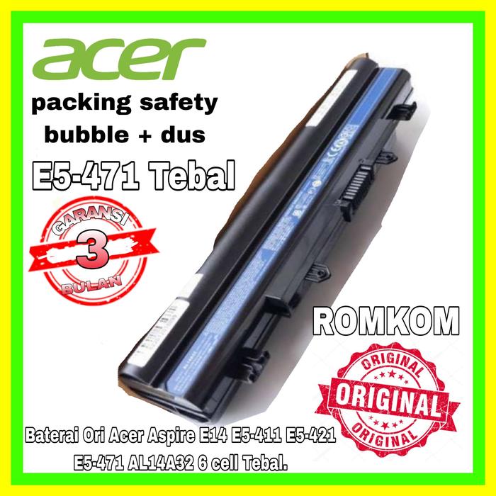Jual BATERAI BATTERY ORIGINAL ACER Aspire E14 E5-471 AL14A32 TEBAL ...