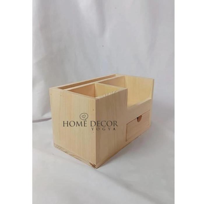 Jual DIY Rak Pena Multifungsi Berbahan Kayu Mini Storage Laci Organiser ...