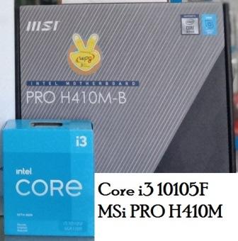 Jual Paket Prosesor Intel Gen10 i3 10100F/10105F DAN MOBO MSI H410M-PRO ...