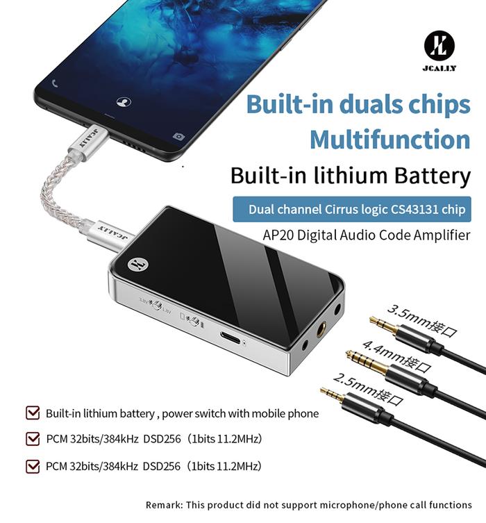 Jual Jcally Ap20 Dual Dac Chip Built-in Lithium Battery Portable Dac ...
