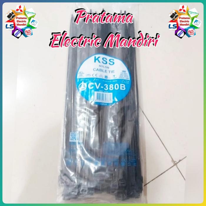 Jual [PACK=100PCS] KSS KABEL TIS CABLE TIE TIES CV-380 CV-380B CV380 7,6MM HITAM / PUTIH - Putih ...