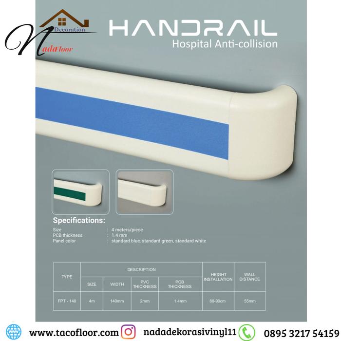 Jual Handrail Alumunium PVC Rumah Sakit Anti Collision - Handrail ...