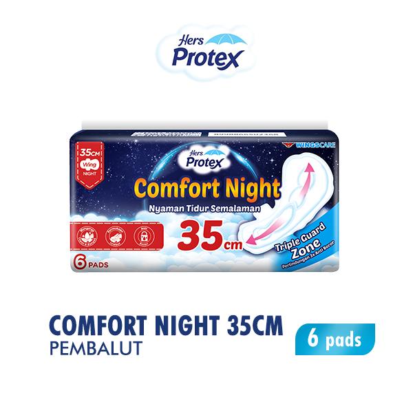 Promo Hers Protex Pembalut Wanita Comfort Night 35 cm 6 pads - - Wings ...