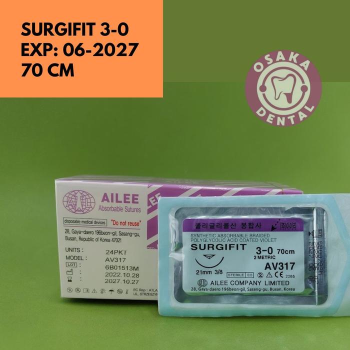 Jual Ailee Surgifit Absorbable Suture - 3-0 70cm - Jakarta Barat ...
