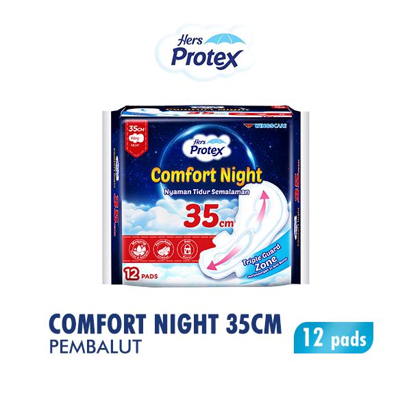 Promo Hers Protex Pembalut Wanita Comfort Night 35 cm 12 pads - - Wings Official Store | Tokopedia