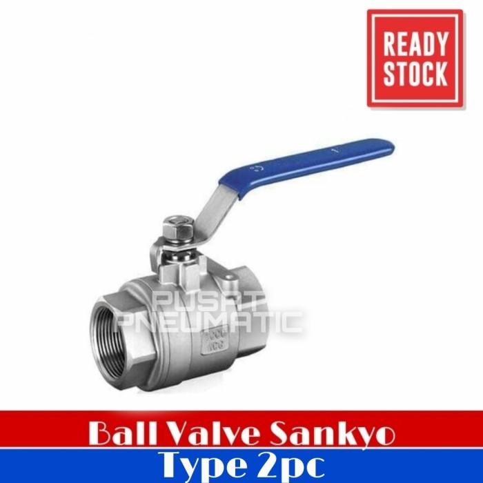 Jual 3" STOP KRAN AIR BALL VALVE STAINLESS SANKYO FULL BORE 2PC BODY ...