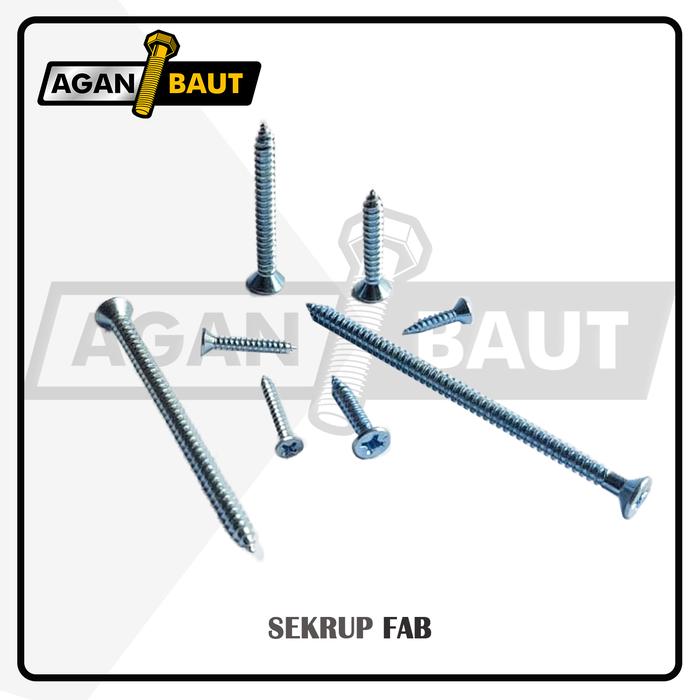 Jual [PER 25 PCS] Sekrup / Skrup FAB (+) 12x4 (10 cm) KEPALA RATA ...