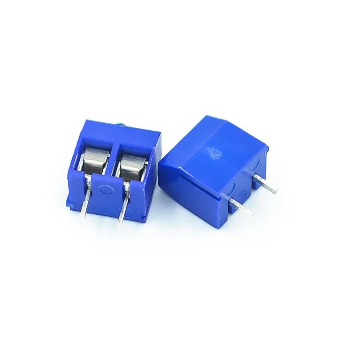 Promo KF301 Terminal Block Connector 5.0mm Straight 2P PCB Screw Biru ...