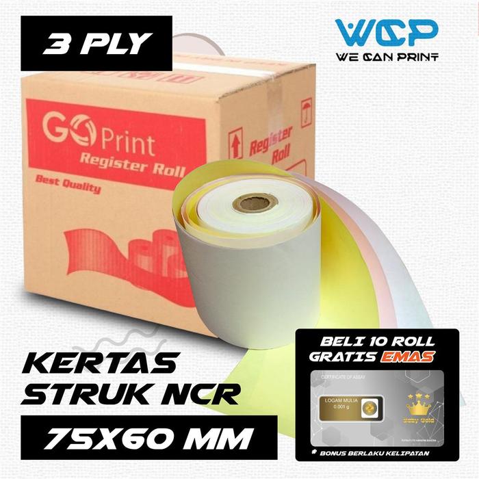Jual KERTAS KASIR 75X60 STRUK HVS NCR 3 PLY 75 X 60 MM PRINTER DOT MATRIX - Jakarta Utara - We ...