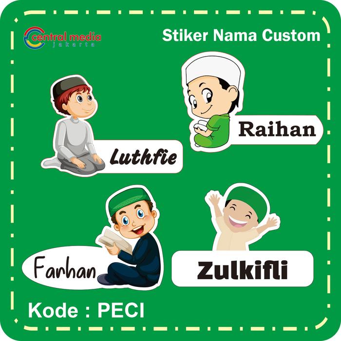 Jual Cetak Sticker Nama Custom Cromo Stiker Label Nama Anak - PECI ...
