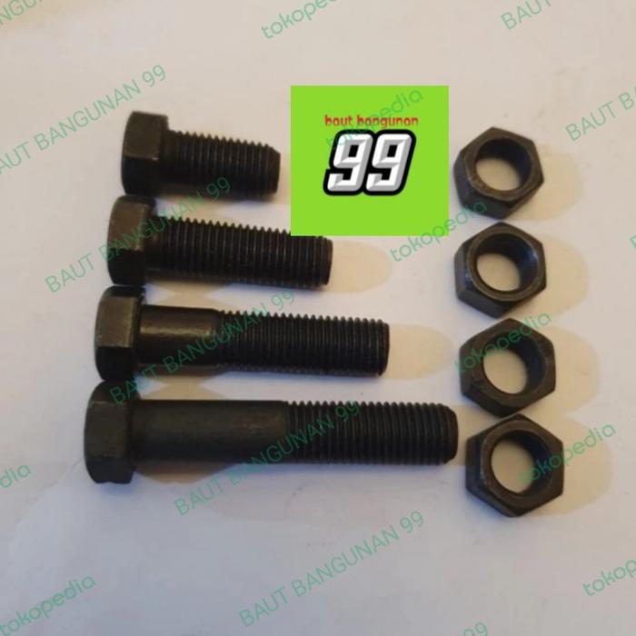 Jual baut mur baja 8.8 htb m30x100mm / hex bolt nut m30x10cm - Jakarta ...