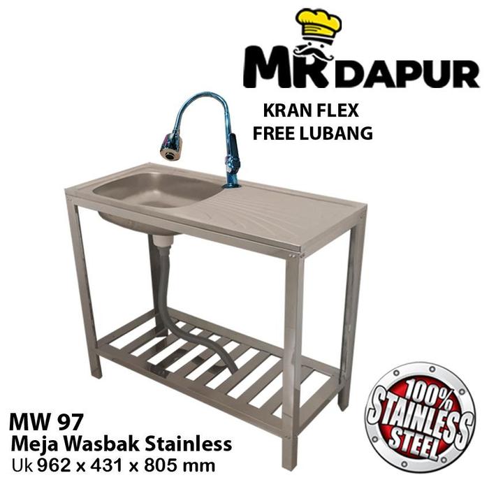 Jual MEJA WASBAK CUCI PIRING STAINLESS STEEL MR DAPUR MW 97 DAN KRAN - Jakarta Barat - Mr Dapur ...