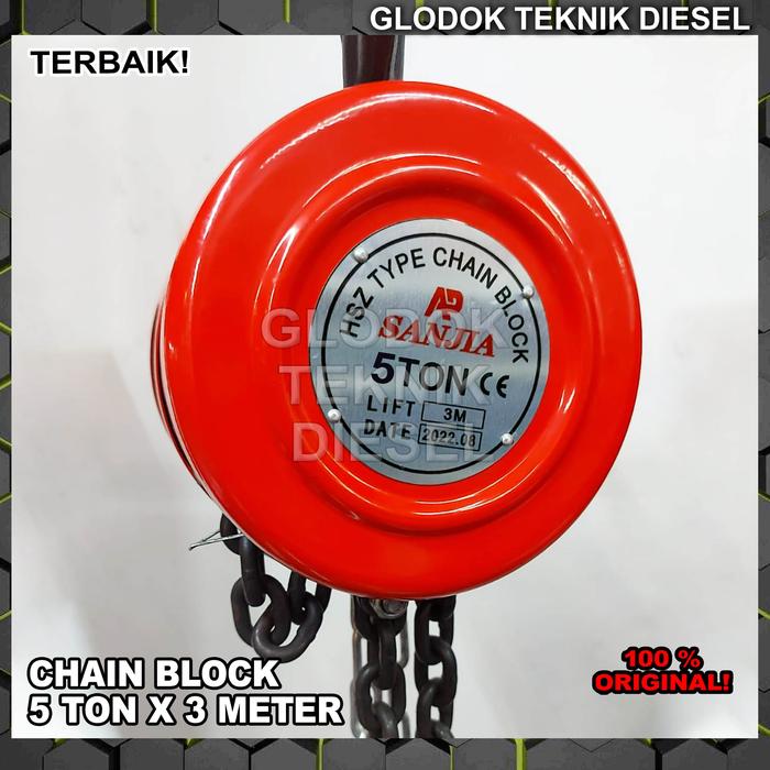 Jual Chain Block Takel Katrol Lifting Barang 5 Ton x 5 | 3 Meter ...