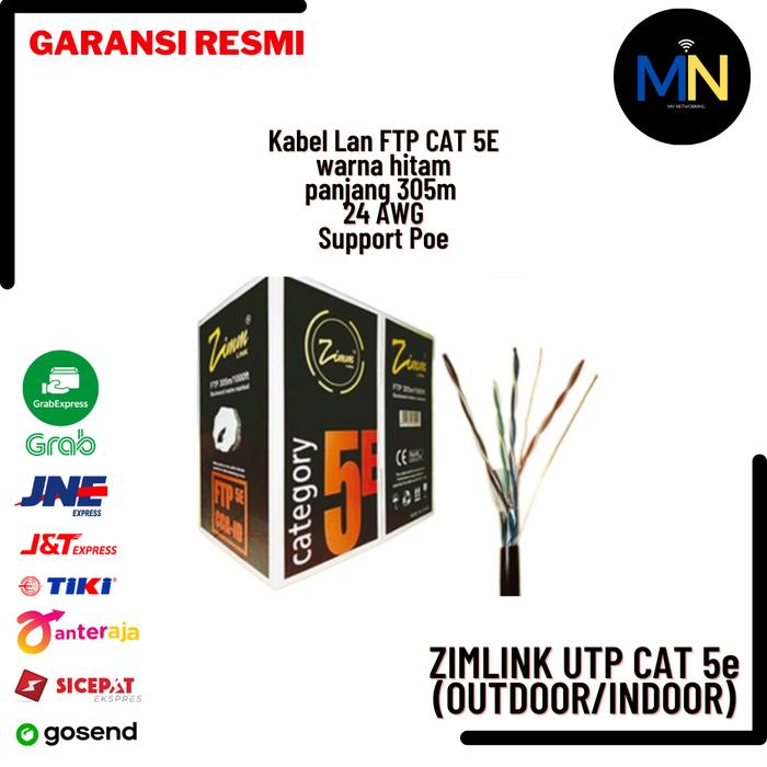 Jual Kabel LAN FTP Cat.5e ID STP CAT5e Cat5 Indoor/Outdoor Zimmlink ...