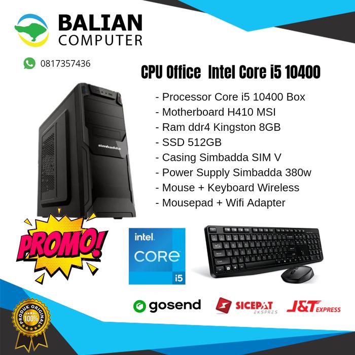 Jual CPU/PC Office Core i5 Gen 10, Ram 8Gb, SSD 512GB - Kota Denpasar ...
