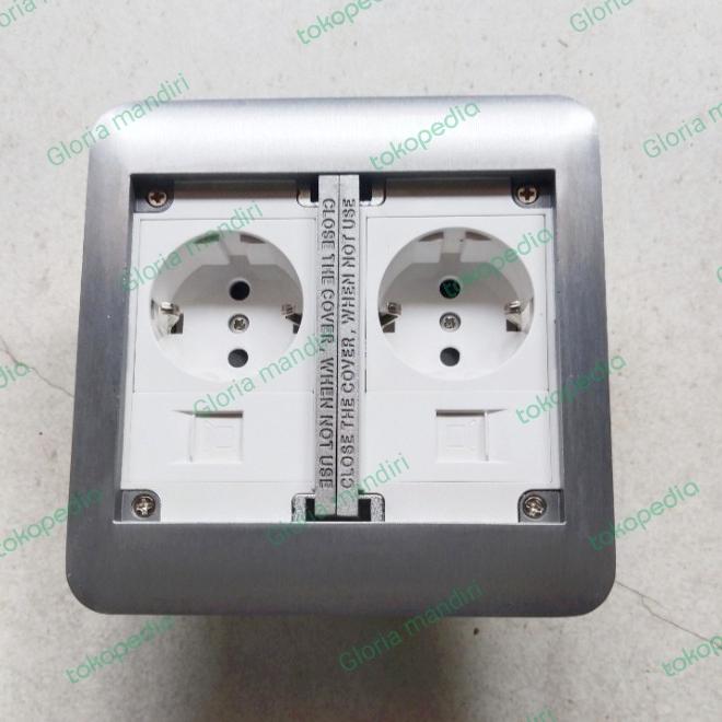 Jual Floor Socket / Stop Kontak Duplex 2 Listrik + 2 Rj45 Cat6 Open ...