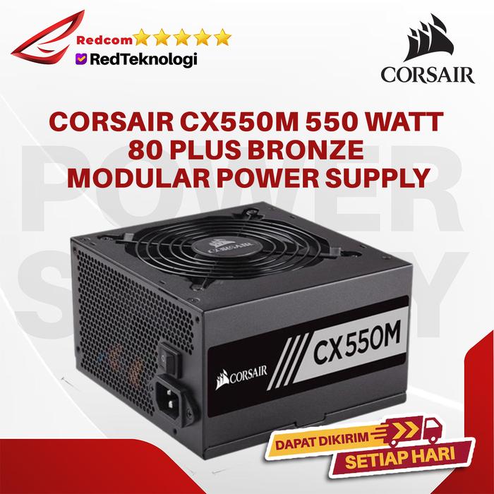 Promo CORSAIR CX550M 550 Watt 80 PLUS Bronze Modular Power Supply Cicil ...