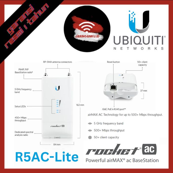 Jual UBIQUITI R5AC-LITE Rocket M5 AC Lite - Unit Only - Jakarta Pusat ...
