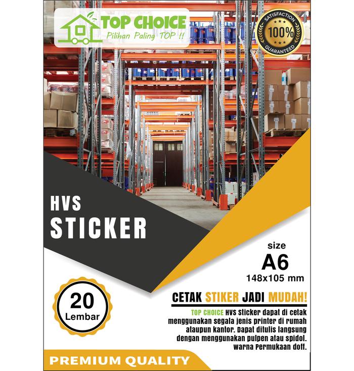 Jual Kertas Stiker HVS A4 | A6 TOP CHOICE Stiker Label Online Shop Dus ...