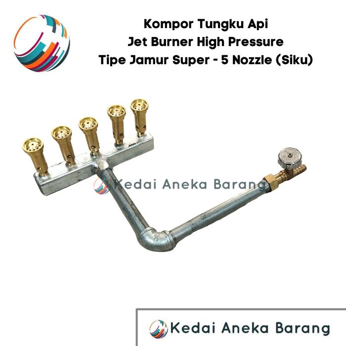 Jual Kompor Jamur Super 5 Burner Tungku Api Siku High Pressure Gas LPG ...
