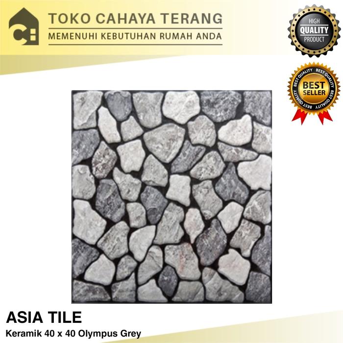 Jual Keramik Asia Tile 40 x 40 Olympus Grey Keramik Lantai Kasar Batu ...