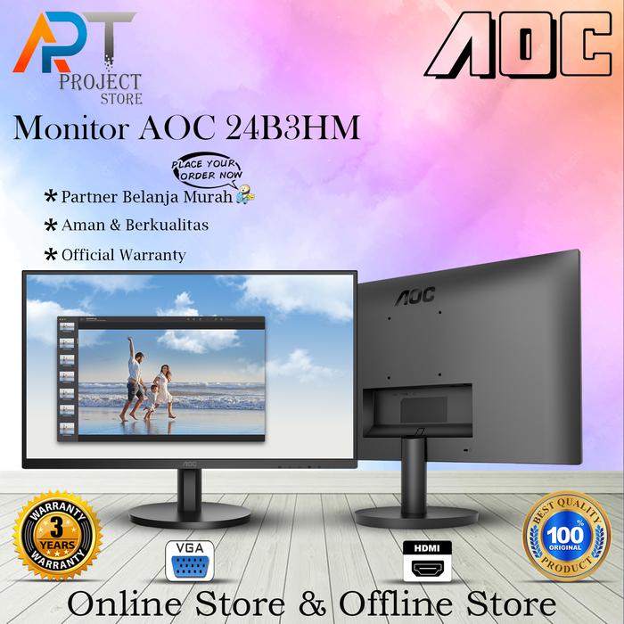 Jual Monitor AOC 24B3HM 23.8" FHD 75Hz sRGB 90% HDMI VGA 3Yr - Jakarta ...