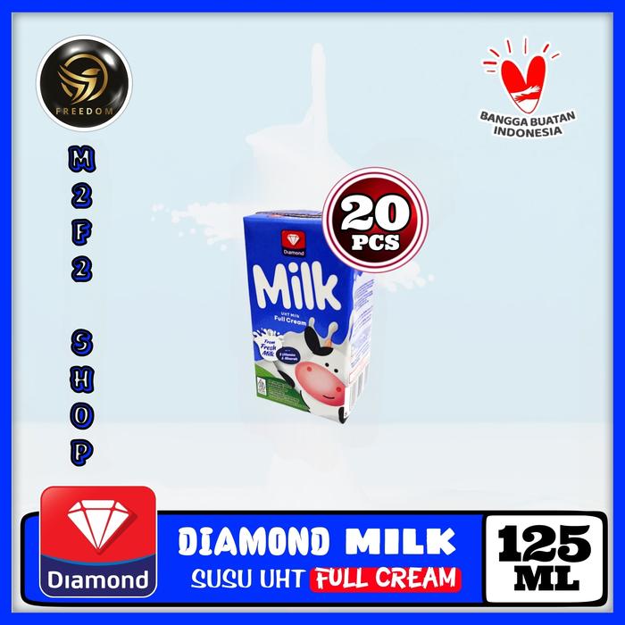 Jual DIAMOND MIlk Susu Kotak UHT Full Cream | Plain - 125 ml (Harga 20 Pcs) - Jakarta Pusat ...