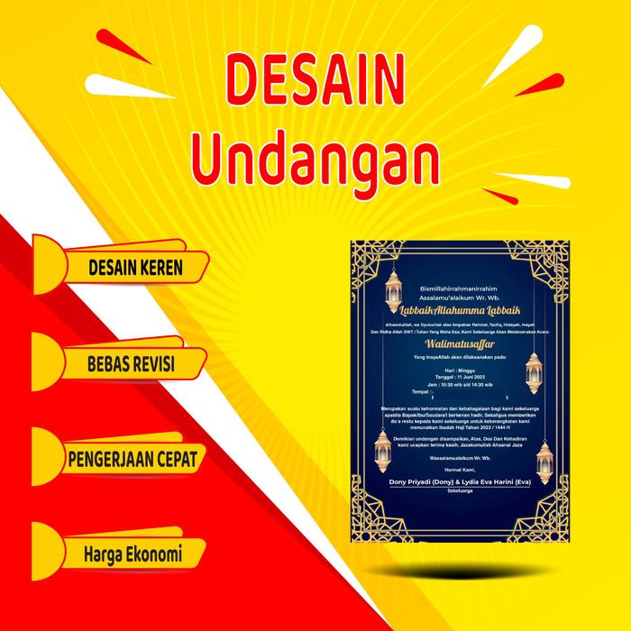 Jual Desain Design Undangan Pernikahan Undangan Hajji Undangan Ulang ...