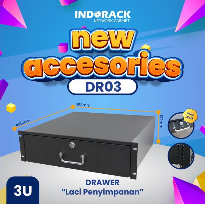 Jual INDORACK ACCESSORIES DR03 - Drawer 3U Depth 460mm Rackmount Drawer ...