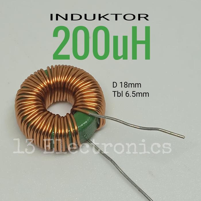 Jual Induktor 200uH induktor toroid 18x6.5mm kawat 0.3mm lilitan toroid ...