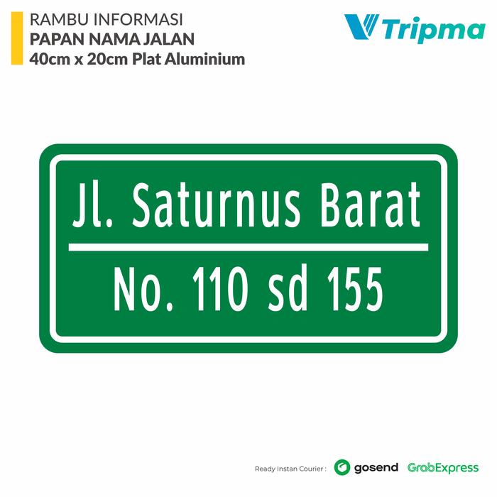 Jual Rambu Nama Jalan / Papan Nama Jalan 20cm x 40cm Plat Alumunium ...
