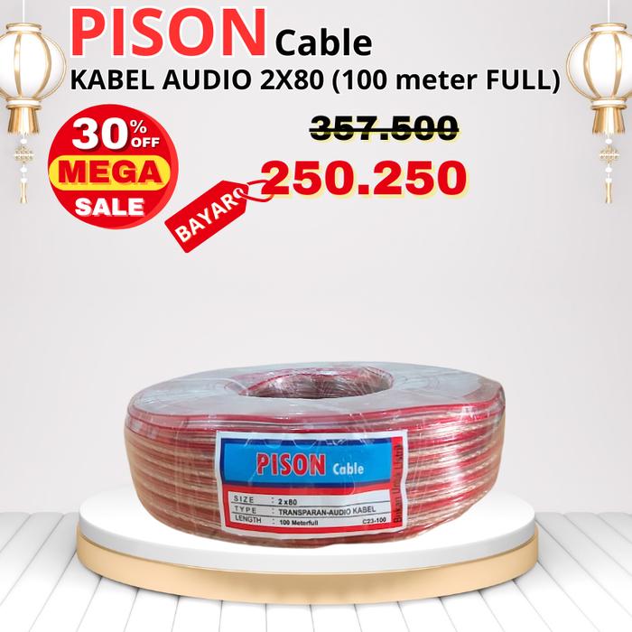 Jual Kabel Transparan/Monster/Audio 2 x 80mm Pison 100 meter Full/Roll ...