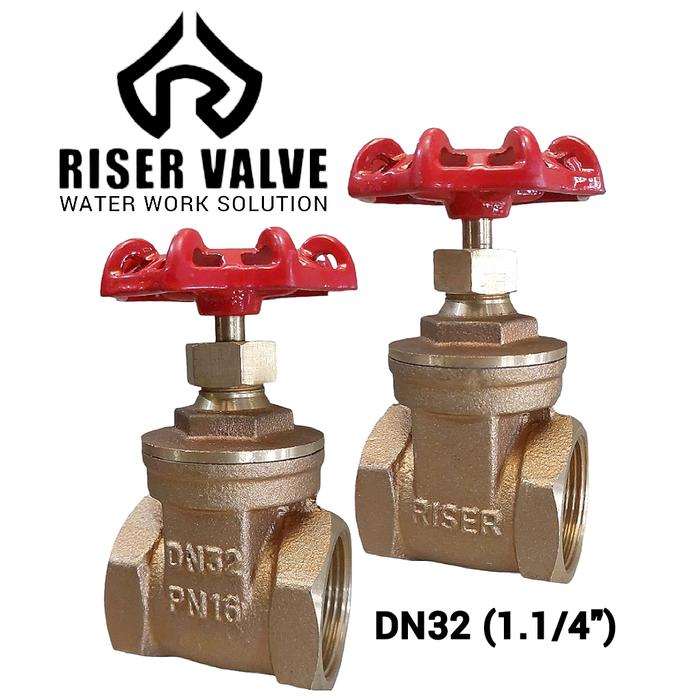 Jual Gate Valve 1 1/4 Inch Merk Riser pn16 Kuningan-Gate Valve pn16 1 1 ...