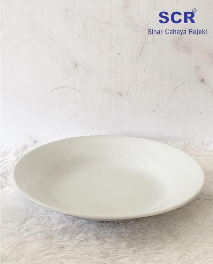 Jual PIRING MAKAN KERAMIK CEKUNG PUTIH POLOS SUNBIRD UKURAN 9 INCH ...
