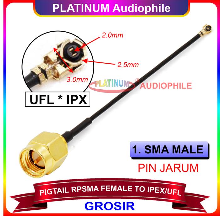 Jual Pigtail SMA Male Female to UFL IPX IPEX PI-11 12 Kabel Konektor RF ...