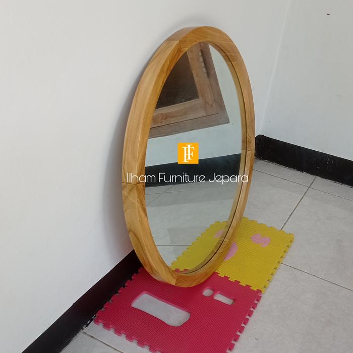 Jual Cermin bulat frame kayu jati, Cermin dinding custom - Kab. Jepara ...