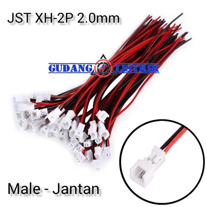 Jual Socket Kabel JST XH-2P Pitch 2.0mm Connector Male AWG22 - Kota Pontianak - Gudang Listrik ...