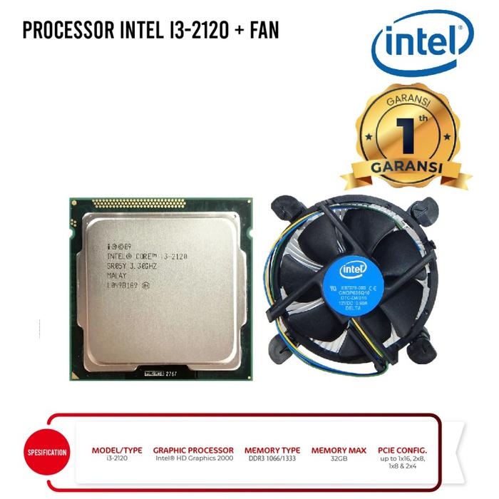 Jual Prosesor Intel® Core™ i3-2120 Cache 3M, 3,30 GHz +fan - Kota Medan ...
