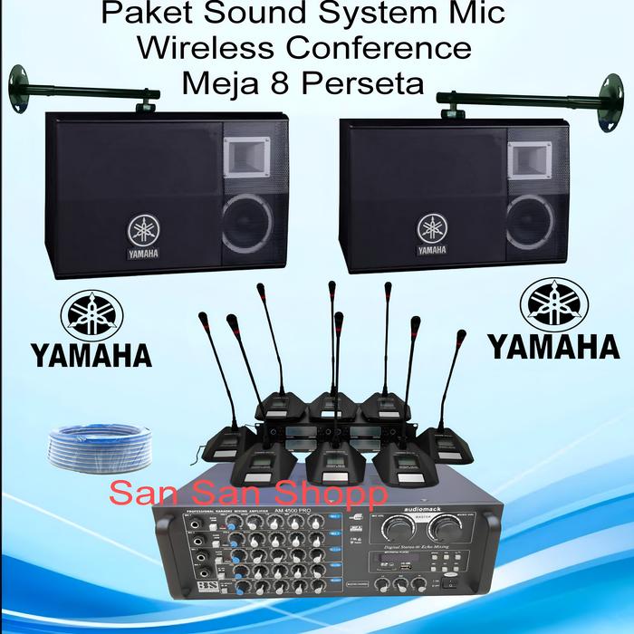 Jual Paket Sound System Mic Wireless Conference 8Mic Meja/Speaker ...