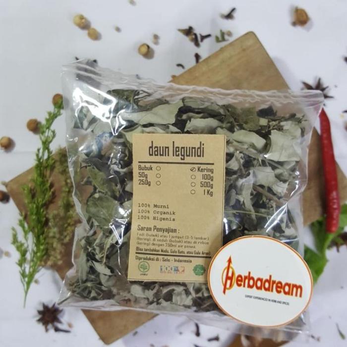 Jual 100 GRAM DAUN LEGUNDI VITEX TRIFOLIA LEMUNING GENDASARI SIMPLELEAF ...