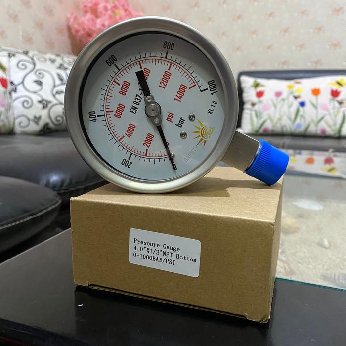 Jual PRESSURE GAUGE 4" X 1/2" 1000 BAR FULL SS SUN INSTRUMENT - Jakarta ...