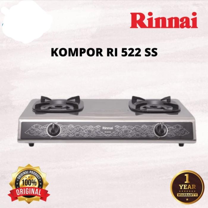 Jual Rinnai Kompor Gas 2 Tungku RI 522 SS/ RI522SS Sun Burner Stainless ...