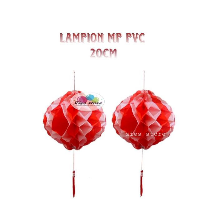 Jual Lampion Merah Putih PVC / Hiasan 17 Agustus Honeycomb 20cm ...