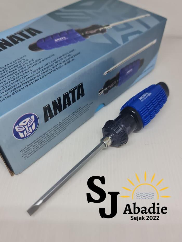 Jual Obeng Bolak Balik ANATA Gagang Karet Two-Way Screwdriver 6mm x ...