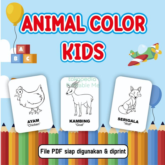 Jual (PDF) Mewarnai Hewan Untuk si Kecil Buah Hati Ukuran A4 - Kota ...