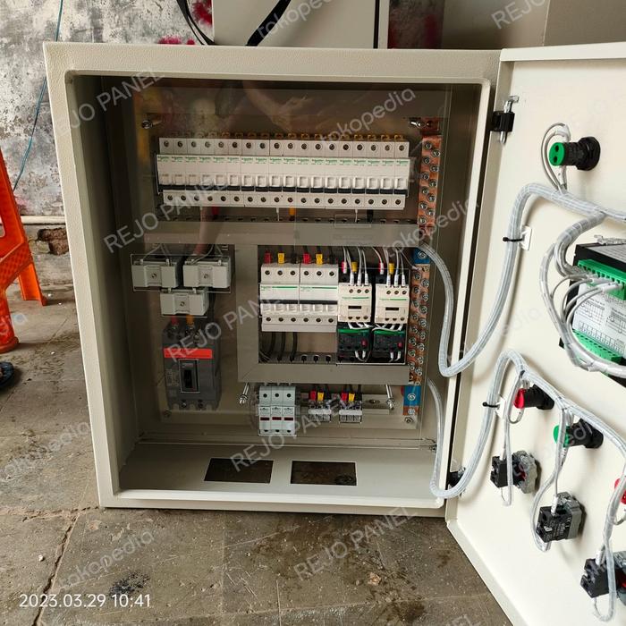 Jual panel distribusi MCCB EZC 3P 50A & blower 2,2kw - MCB 1p 16a Schneider - Kab. Bekasi - REJO ...