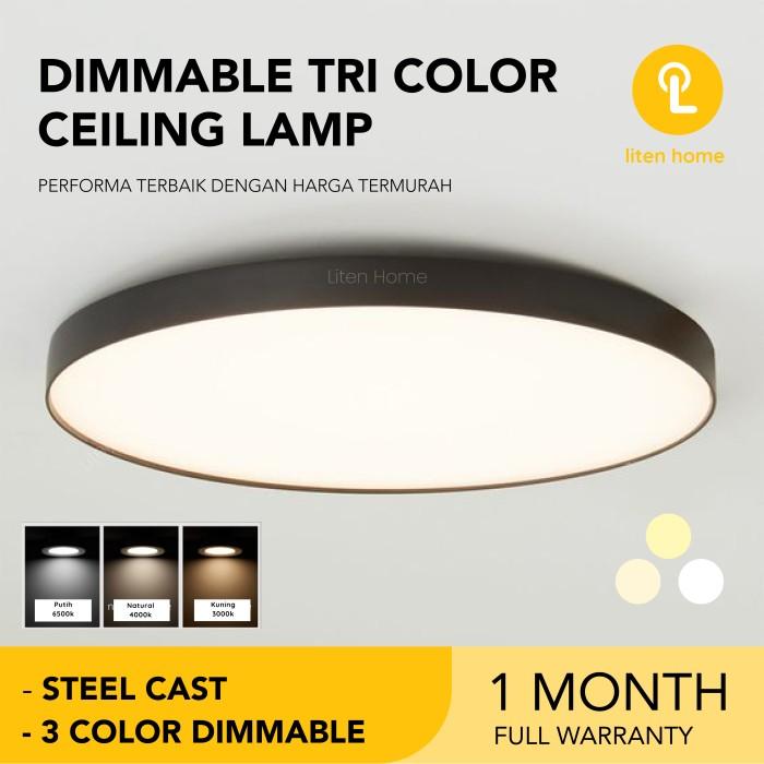 Promo LH-234 Lampu Plafon Bulat LED 18W 30cm Dimmable Remote 3 Warna ...