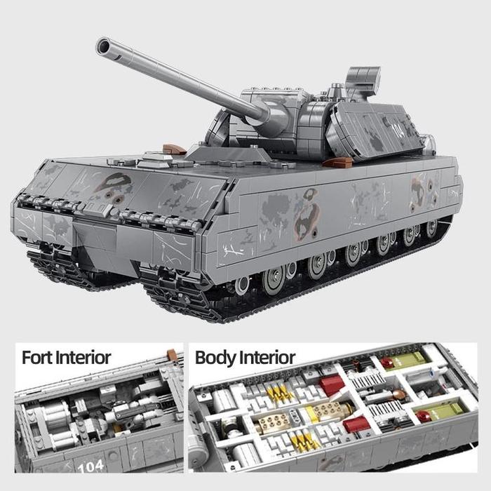 Jual WW2 German Panzer VIII Maus Tiger I Tank Building Blocks Milita ...